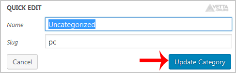 Vetta Group - How to remove the Uncategorized category from WordPress?